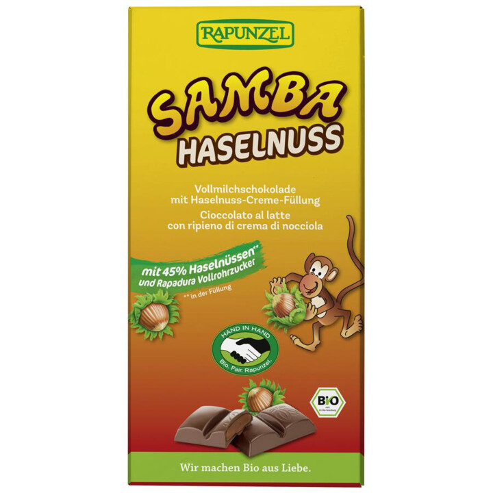 Rapunzel Samba Haselnuss Schokolade 90g - Reformhaus Naturita